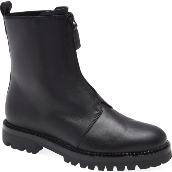 Vince | Shoes | Vince Cabria Water Resistant Front Zip Boot Black Lug ...